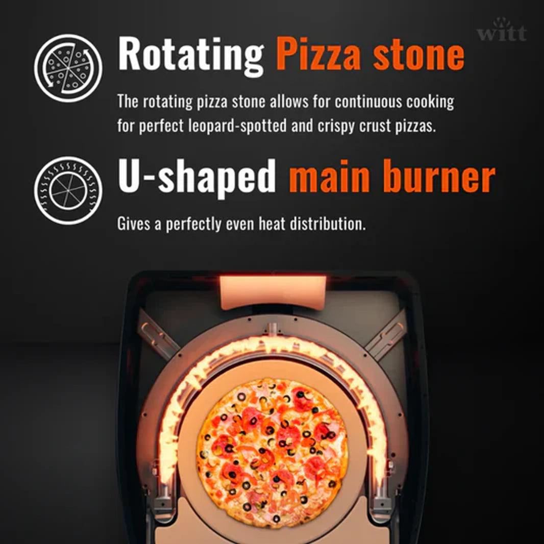 WITT Etna Rotante Black 16 Inch Gas Pizza Oven Essentials Bundle – The ...